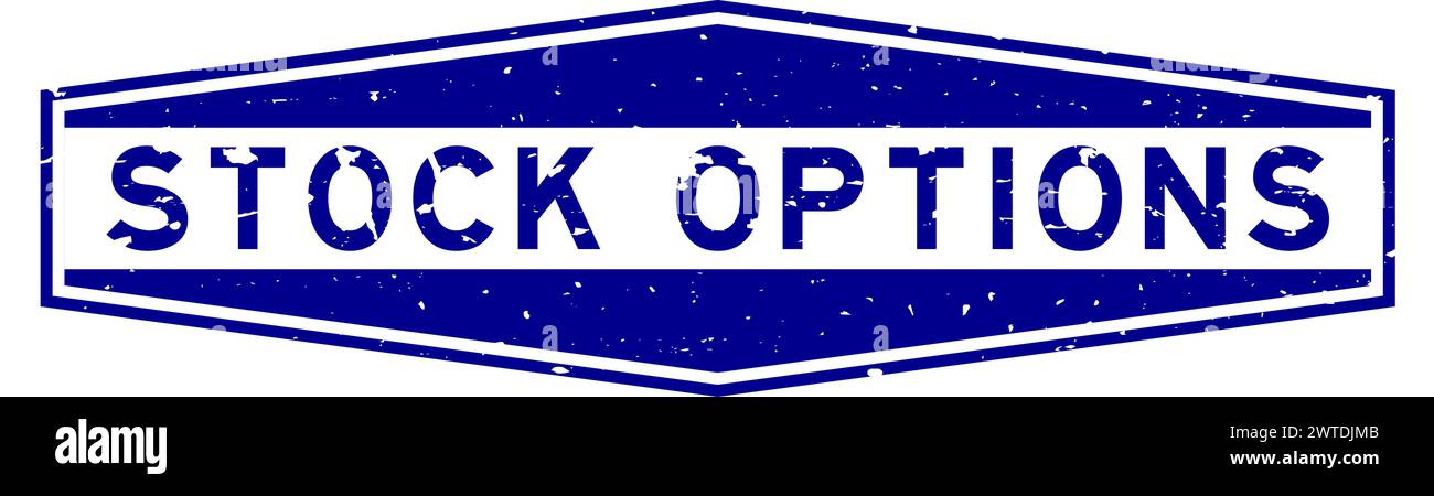 Grunge blue stock options word hexagon rubber seal stamp on white background Stock Vector Image ...