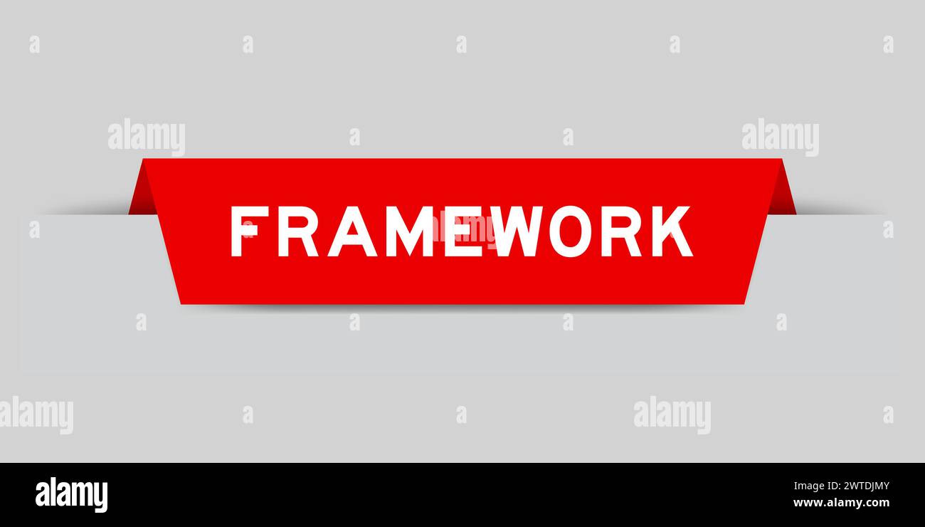 Red color inserted label with word framework on gray background Stock Vector Image & Art - Alamy