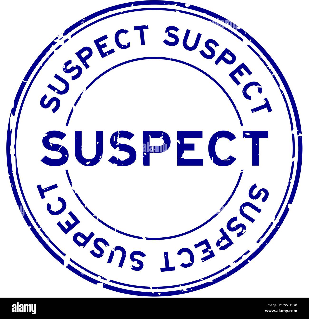 Grunge blue suspect word round rubber seal stamp on white background Stock Vector Image & Art ...