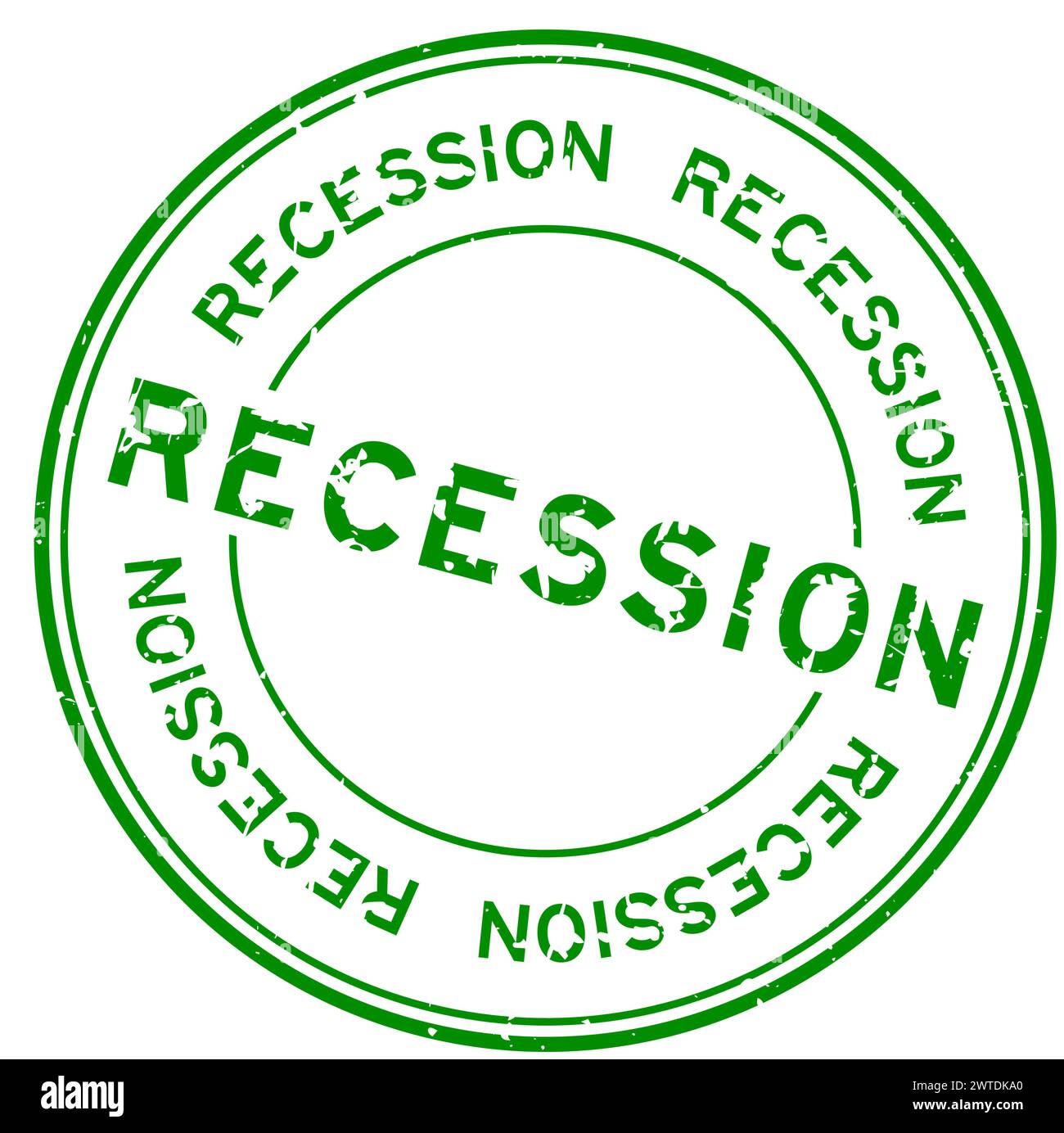 Grunge green recession word round rubber seal stamp on white background Stock Vector Image & Art ...