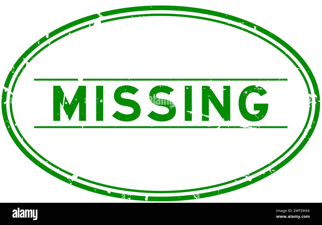 Grunge green missing word oval rubber seal stamp on white background Stock Vector Image & Art ...
