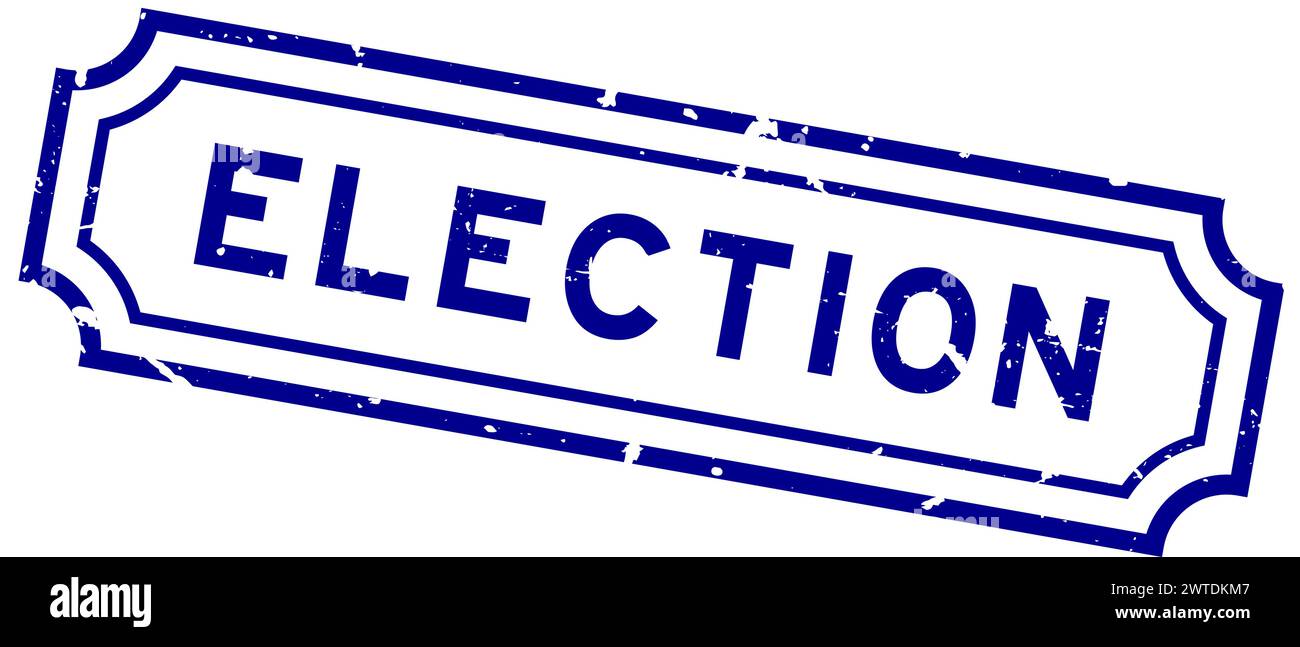 Grunge blue election word rubber seal stamp on white background Stock ...