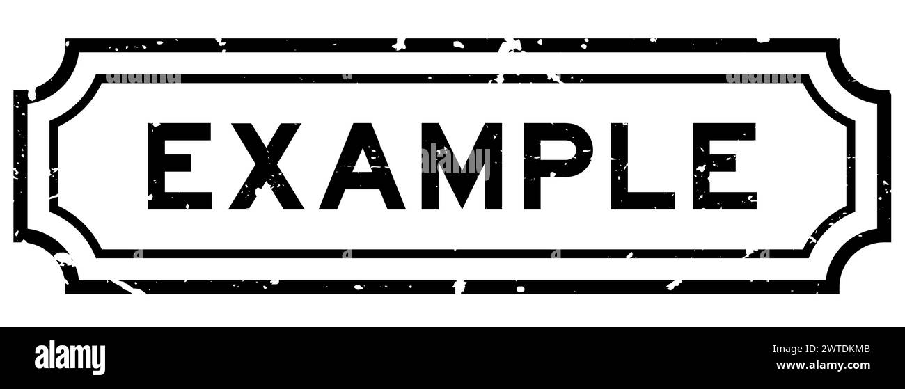 Grunge black example word square rubber stamp on white background Stock ...