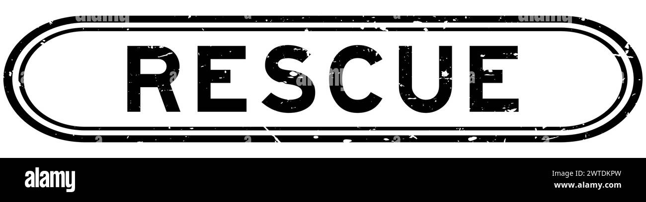 Grunge black rescue word rubber seal stamp on white background Stock ...