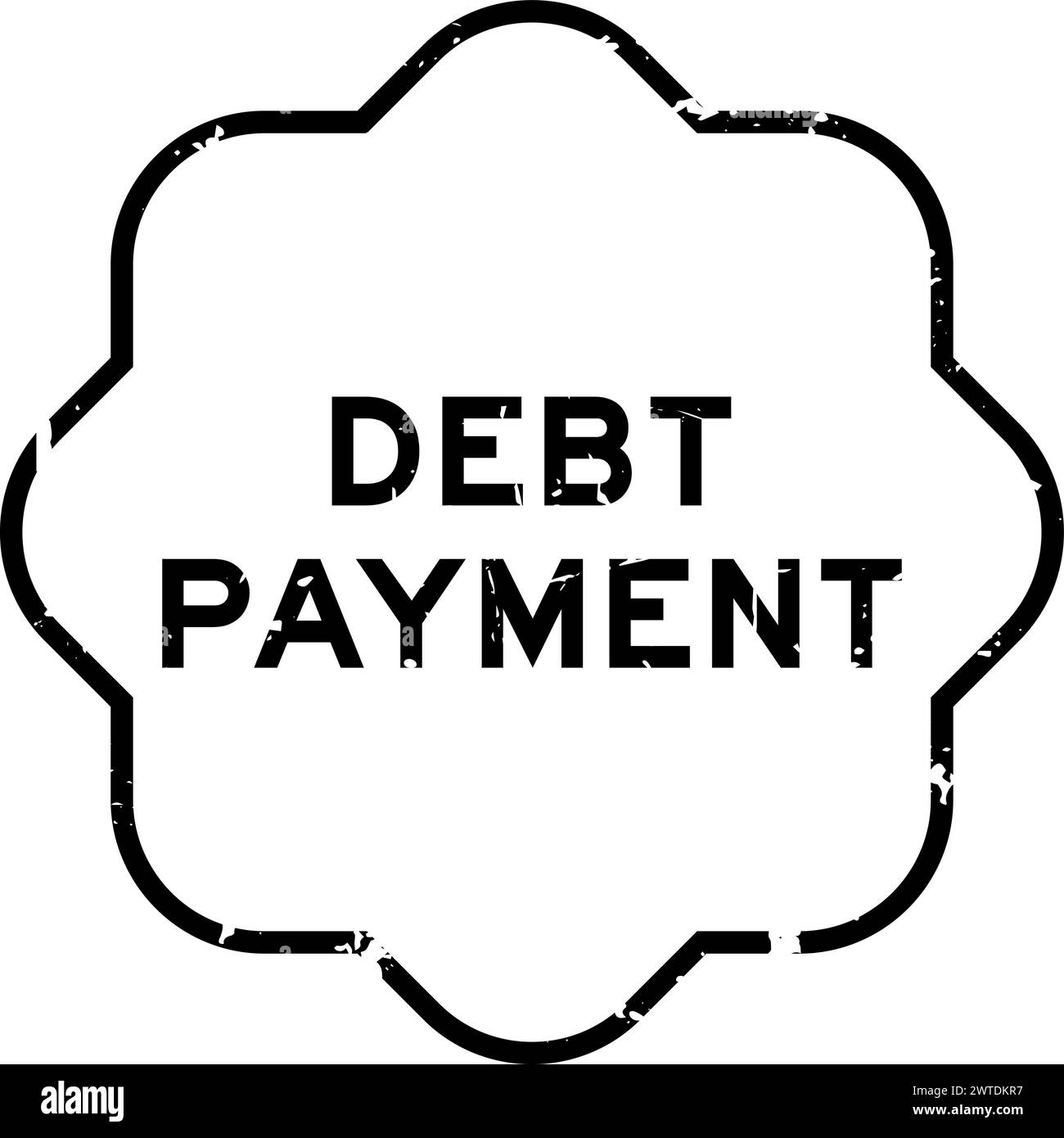 Grunge black debt payment word rubber seal stamp on white background ...