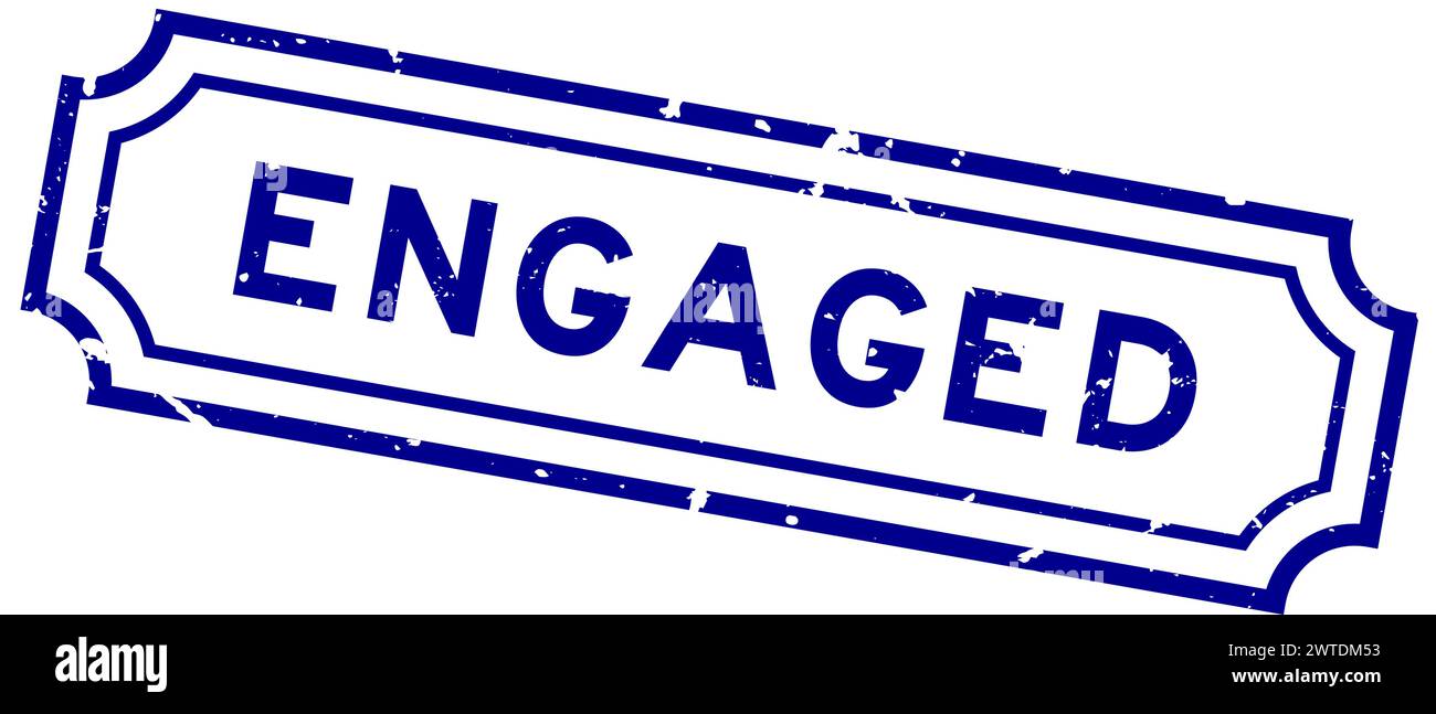 Grunge blue engaged word rubber seal stamp on white background Stock Vector Image & Art - Alamy