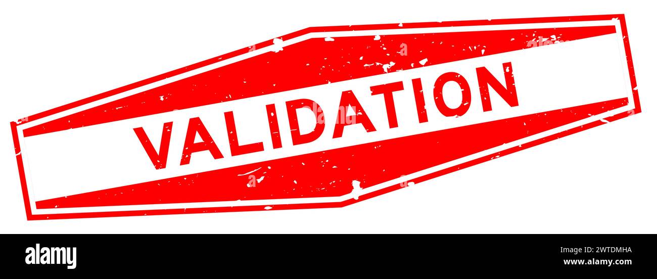 Grunge red validation word Cut Out Stock Images & Pictures - Alamy