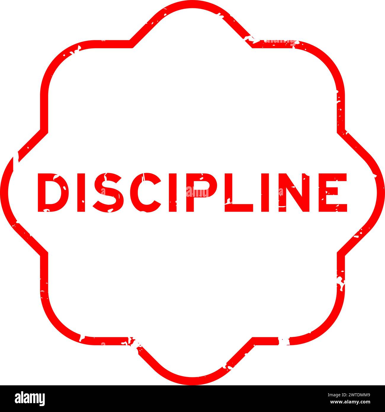 Grunge red discipline word rubber seal stamp on white background Stock ...