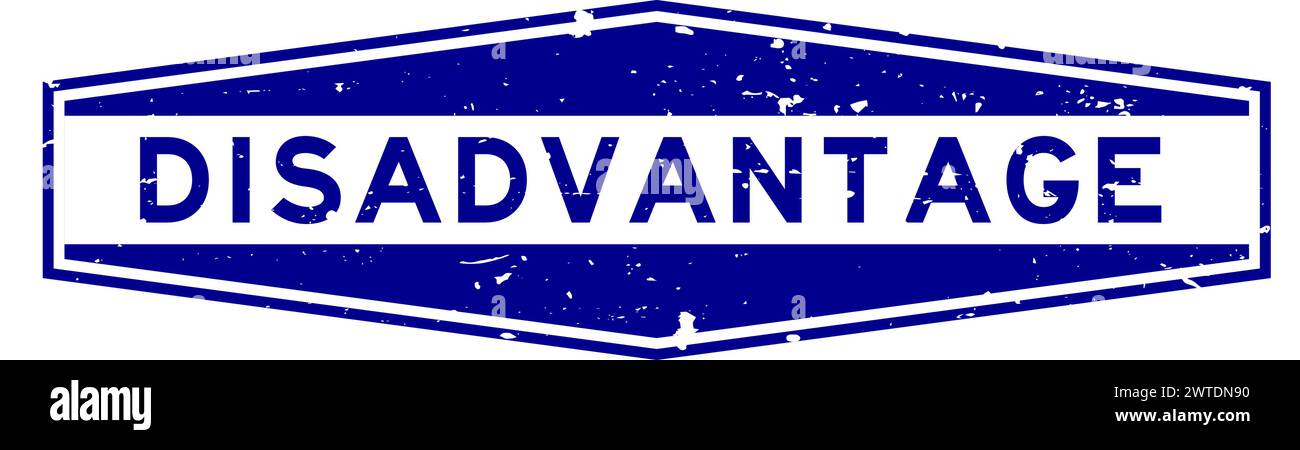 Grunge blue disadvantage word hexagon rubber seal stamp on white background Stock Vector Image ...