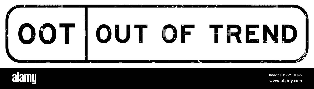 Grunge black out of trend word square rubber seal stamp on white background Stock Vector Image ...