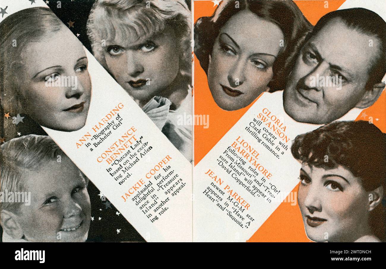 Promotional Advertisement for MGM stars JACKIE COOPER ANN HARDING ...
