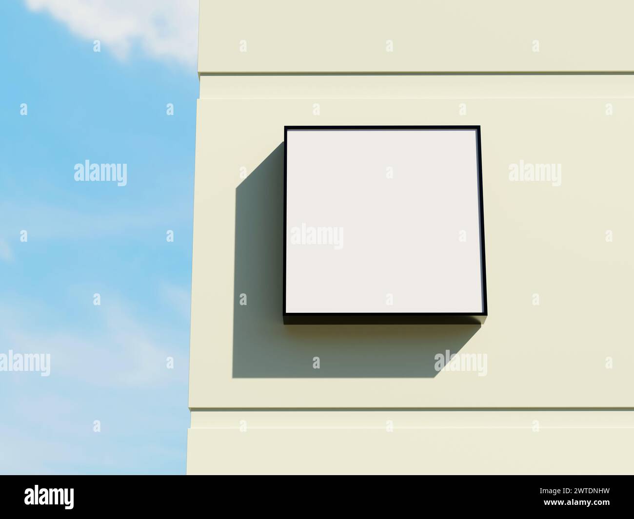 Wall Mounted Storefront Sign Mockup Stock Photo - Alamy