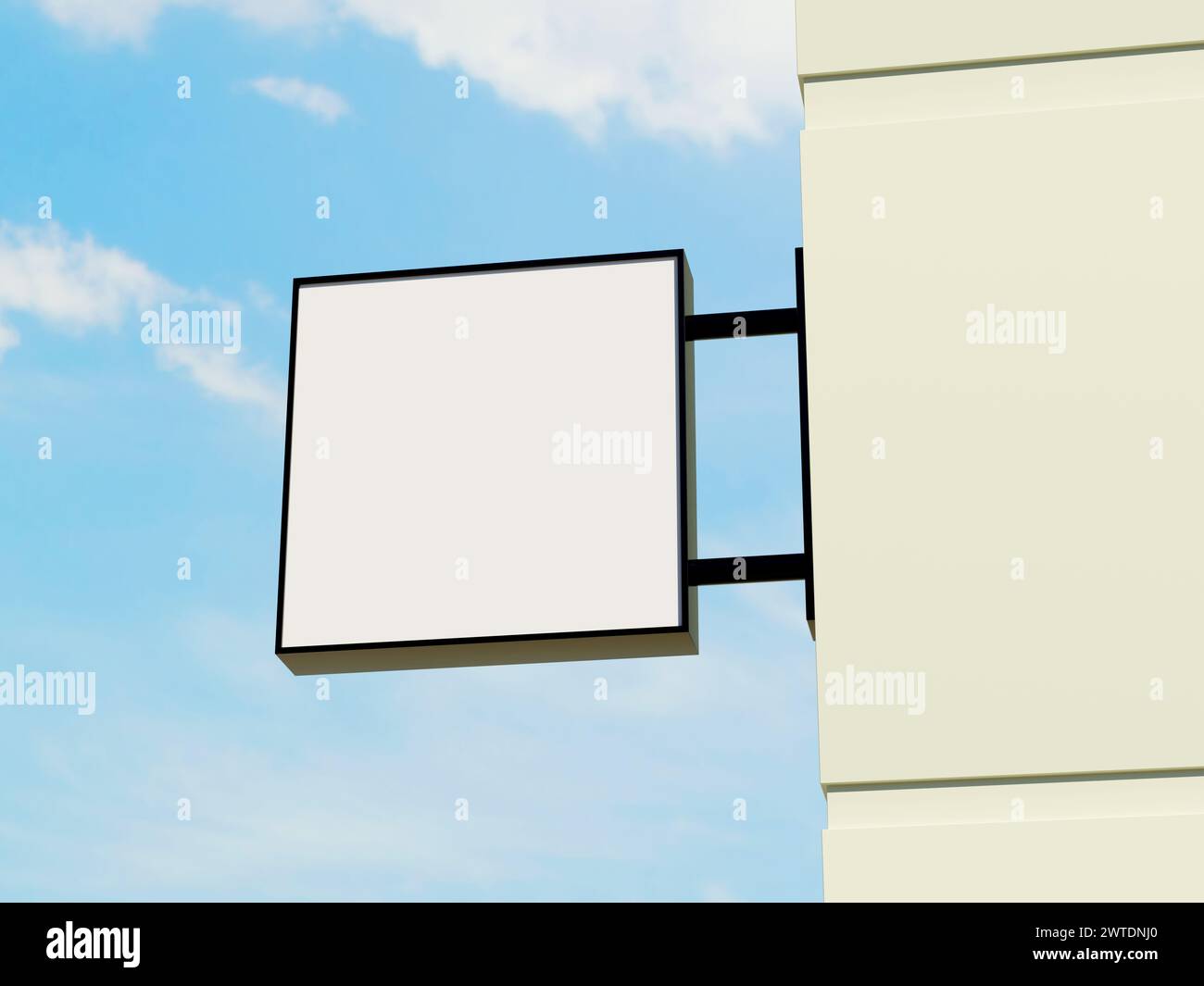 Wall Mounted Storefront Sign Mockup Stock Photo - Alamy