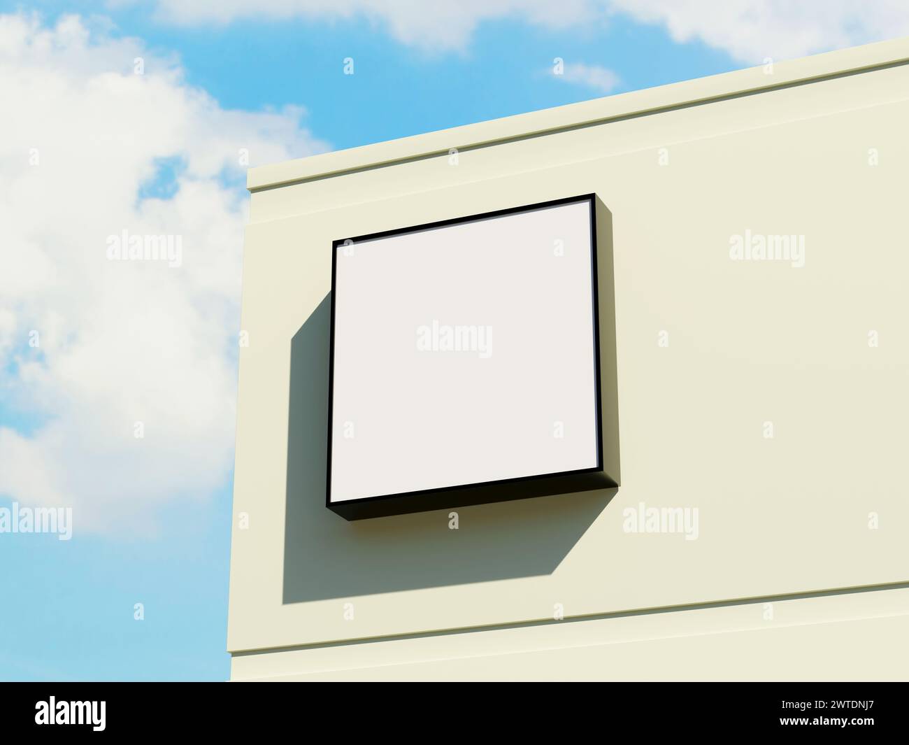 Wall Mounted Storefront Sign Mockup Stock Photo - Alamy