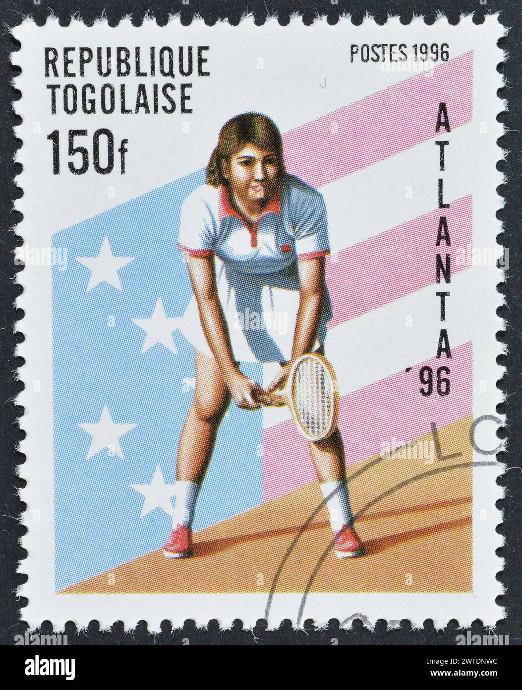 Cancelled postage stamp printed by Togo, that shows Tennis, Summer ...