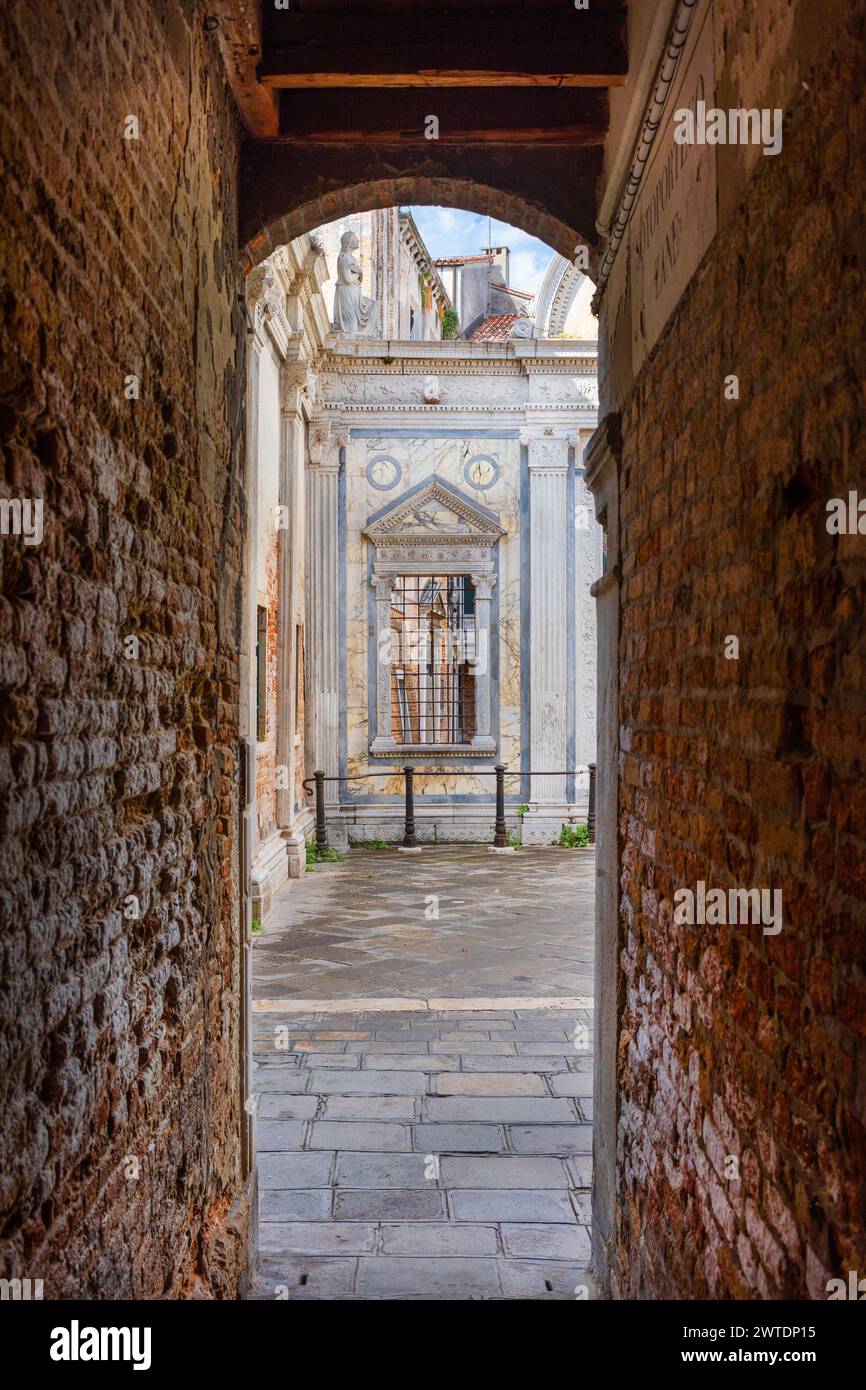 Campo San Giovanni (St John Square) in Venice, with renaissance marble ...