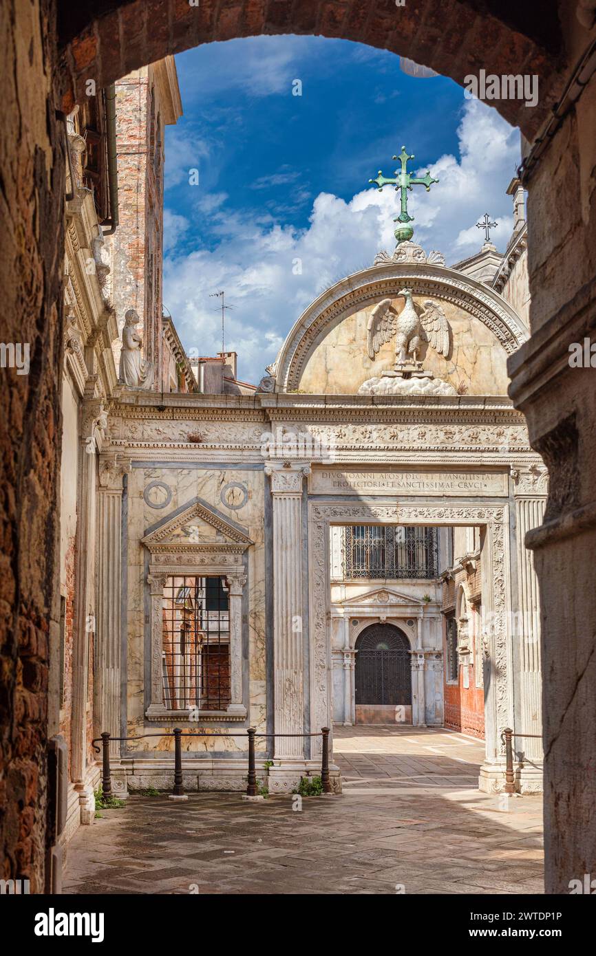 Campo San Giovanni (St John Square) in Venice, with renaissance marble ...