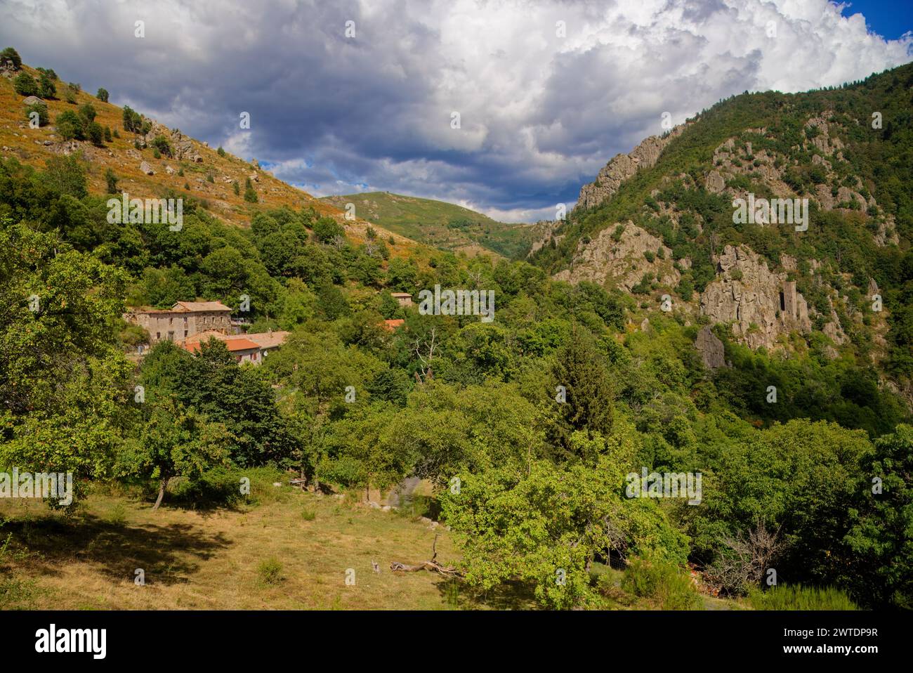 les gorges et la tour de borne au pied du petit village de Borne dans ...