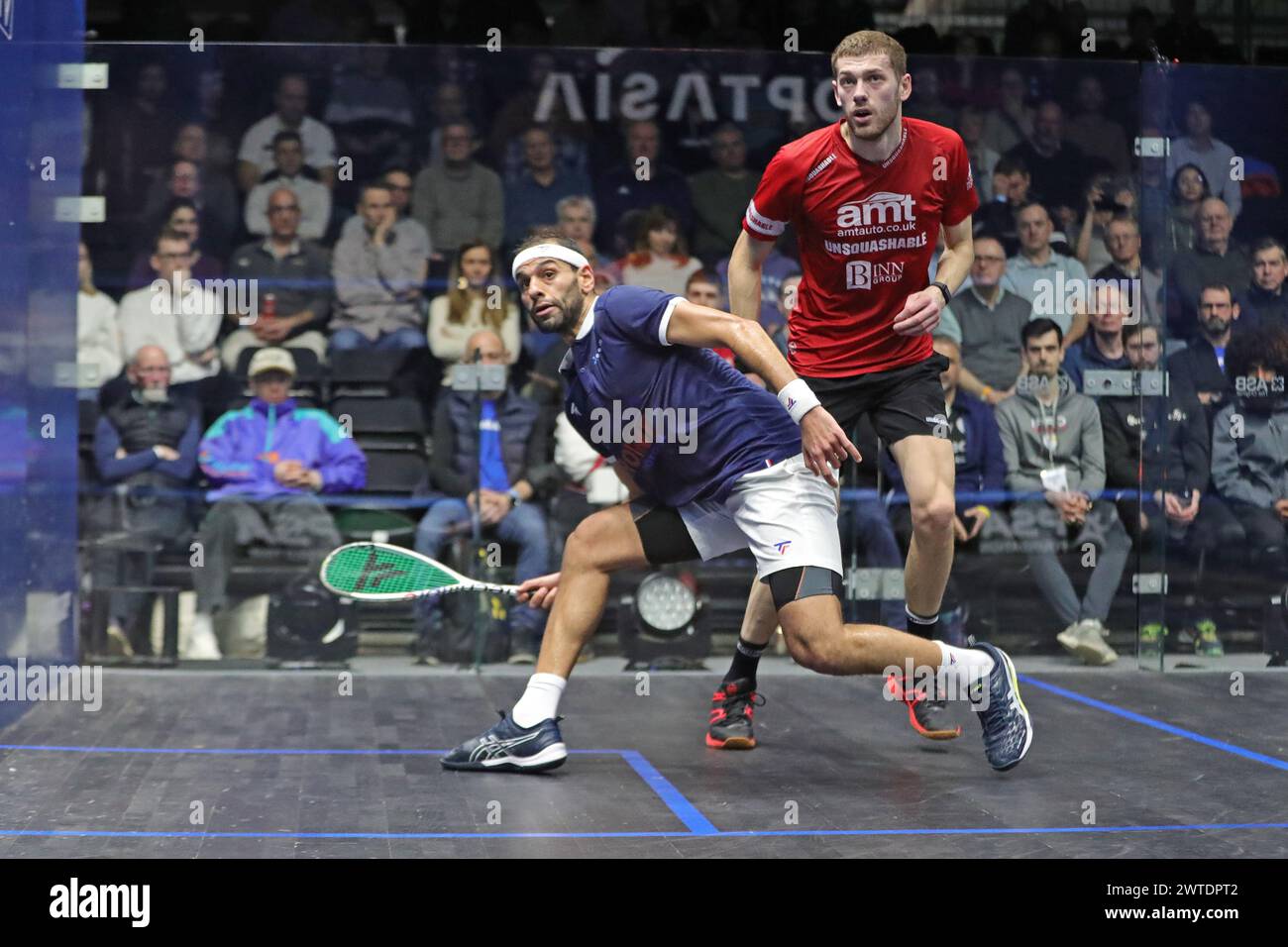 Mohamed Elshorbagy (Eng) and Rory Stewart (Sco) during the Optasia ...