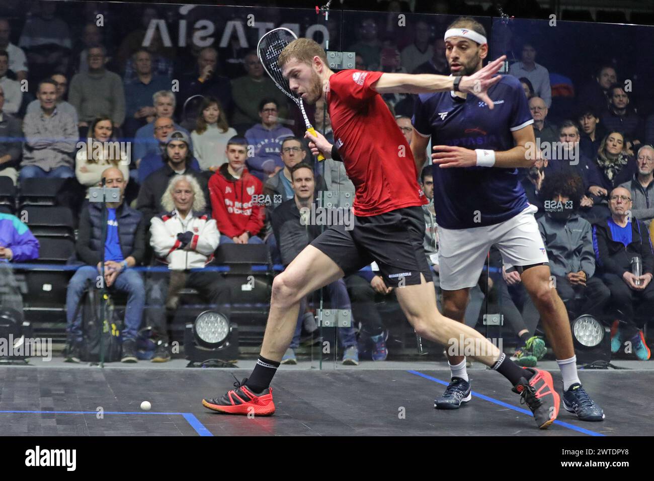 Mohamed Elshorbagy (Eng) and Rory Stewart (Sco) during the Optasia ...
