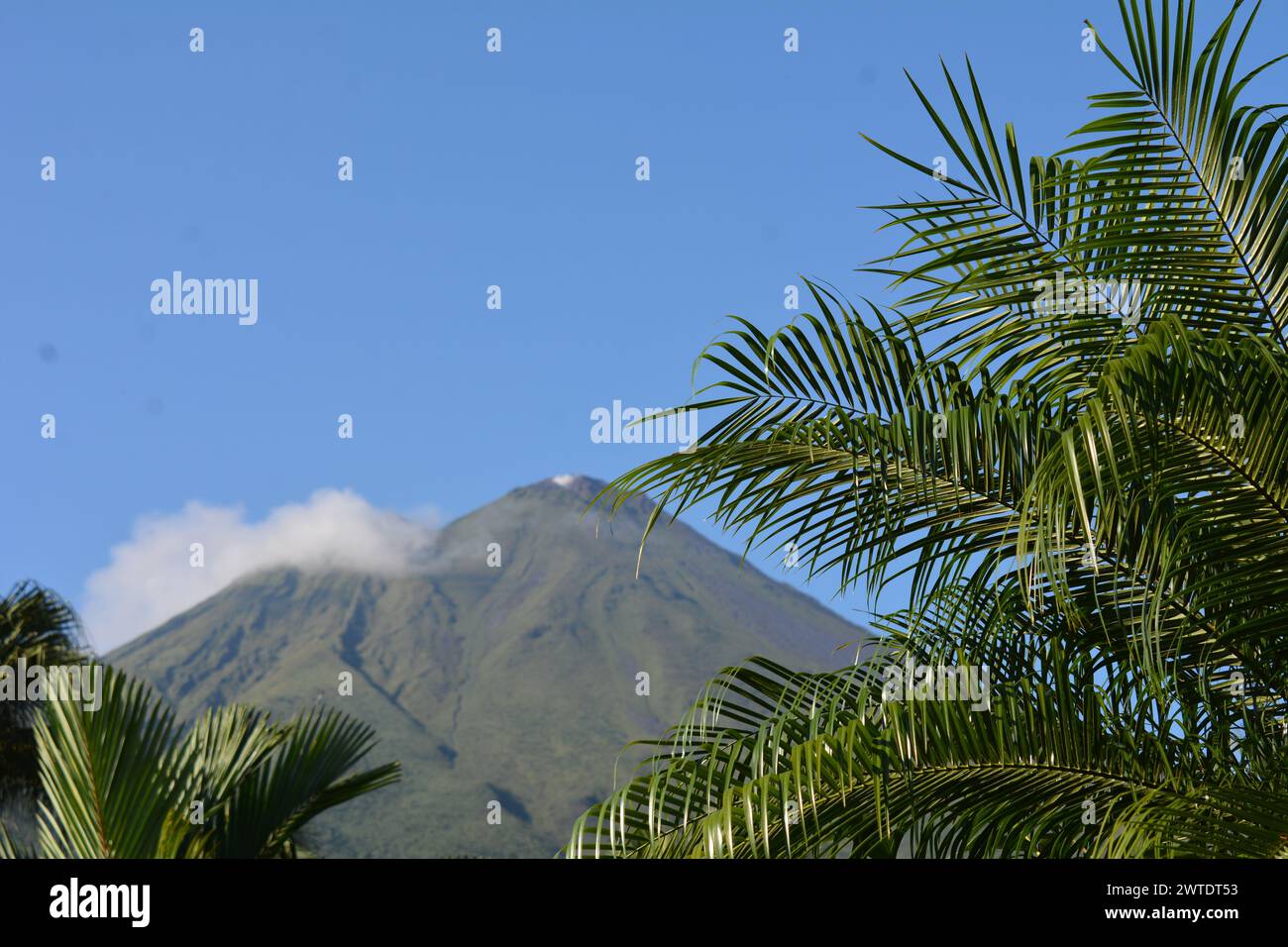 Hot spring bath at a resort by Mount Arenal volcano in Costa Rica Stock ...