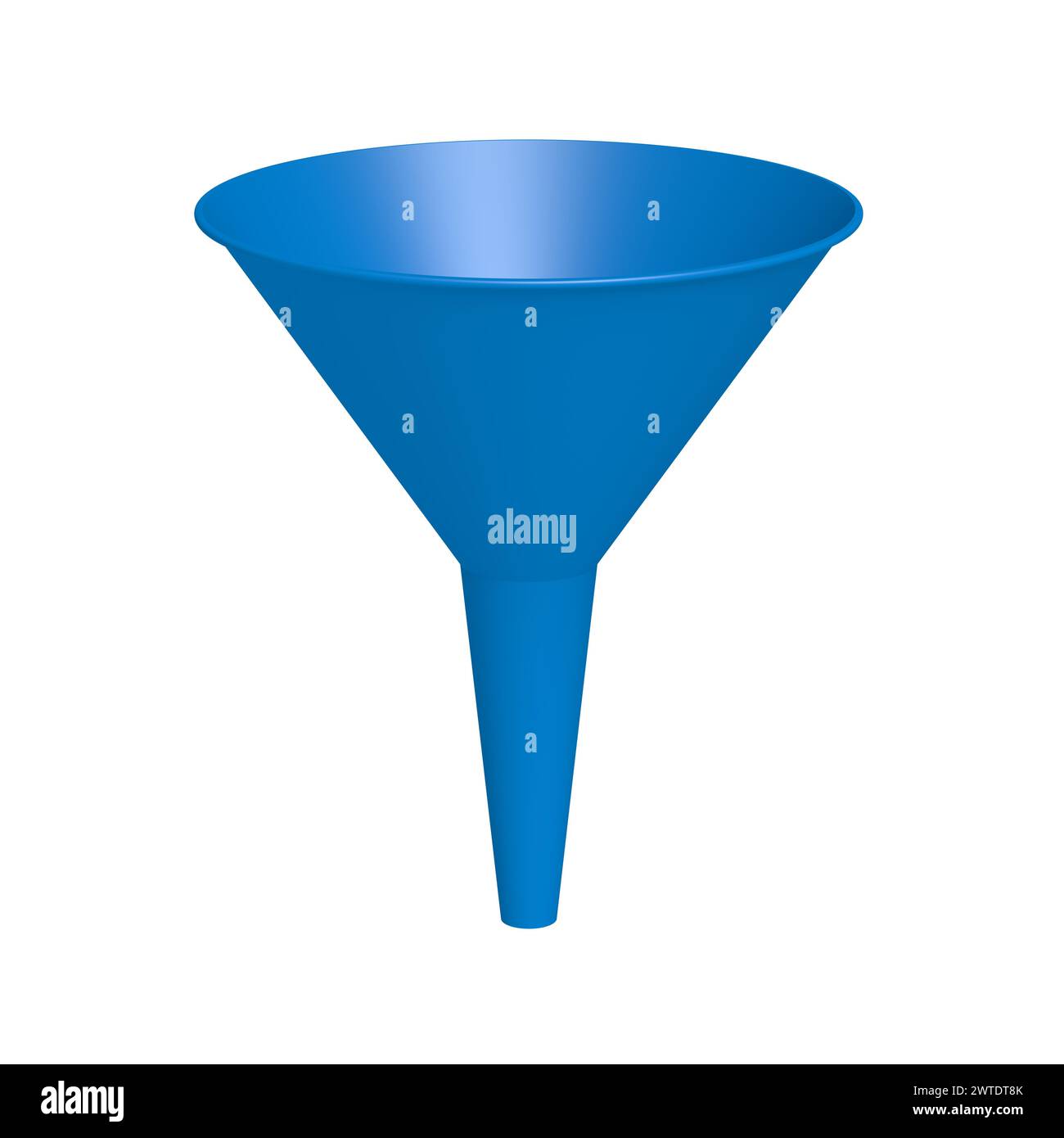 Blue funnel isolated on white background. 3d illustration Stock Photo ...