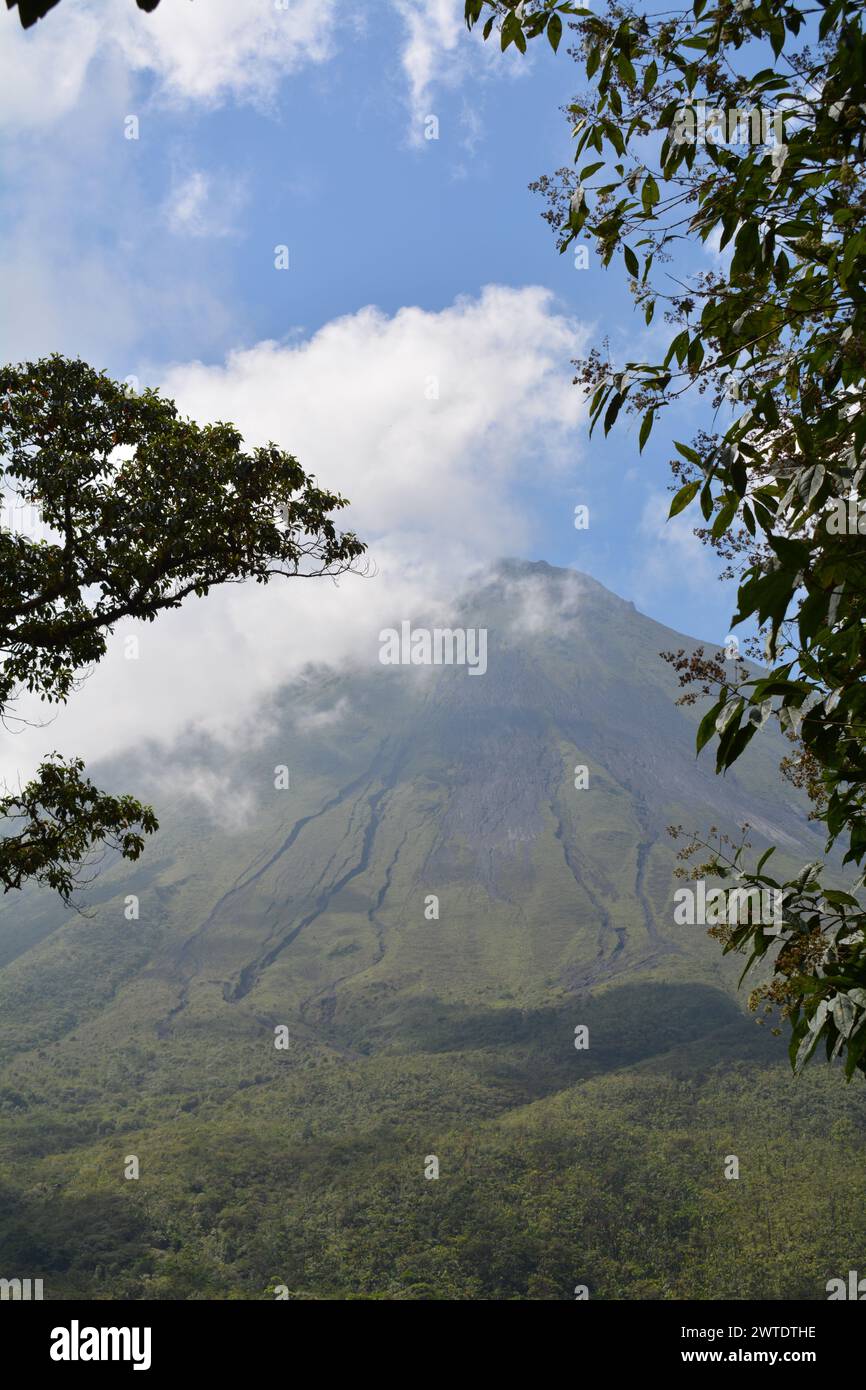 Hot spring bath at a resort by Mount Arenal volcano in Costa Rica Stock ...