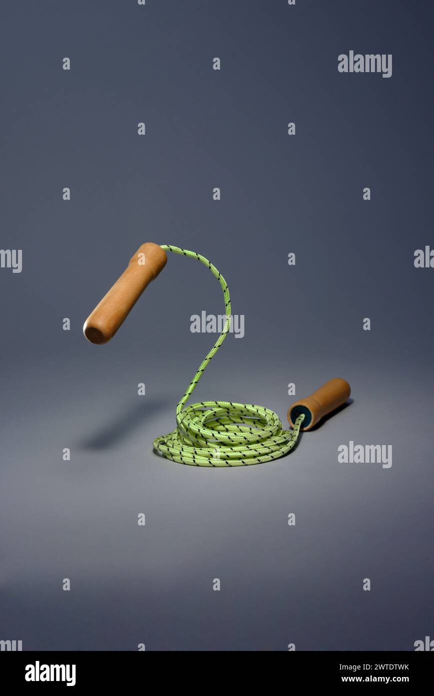 A photograph of a Jump Rope rearing up like a snake Stock Photo - Alamy