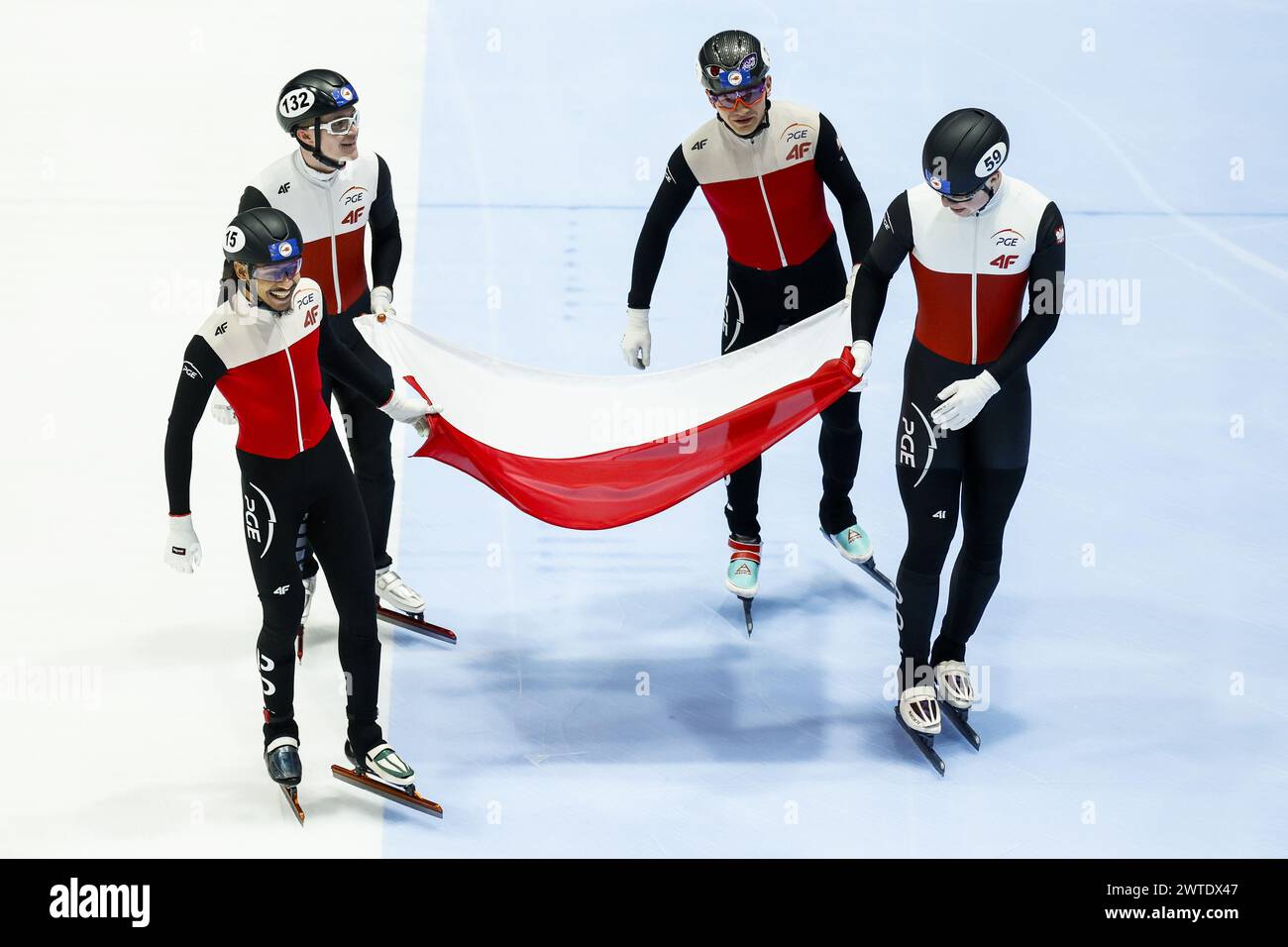 ROTTERDAM - Team Poland during the final of the men's 5000 meter relay ...