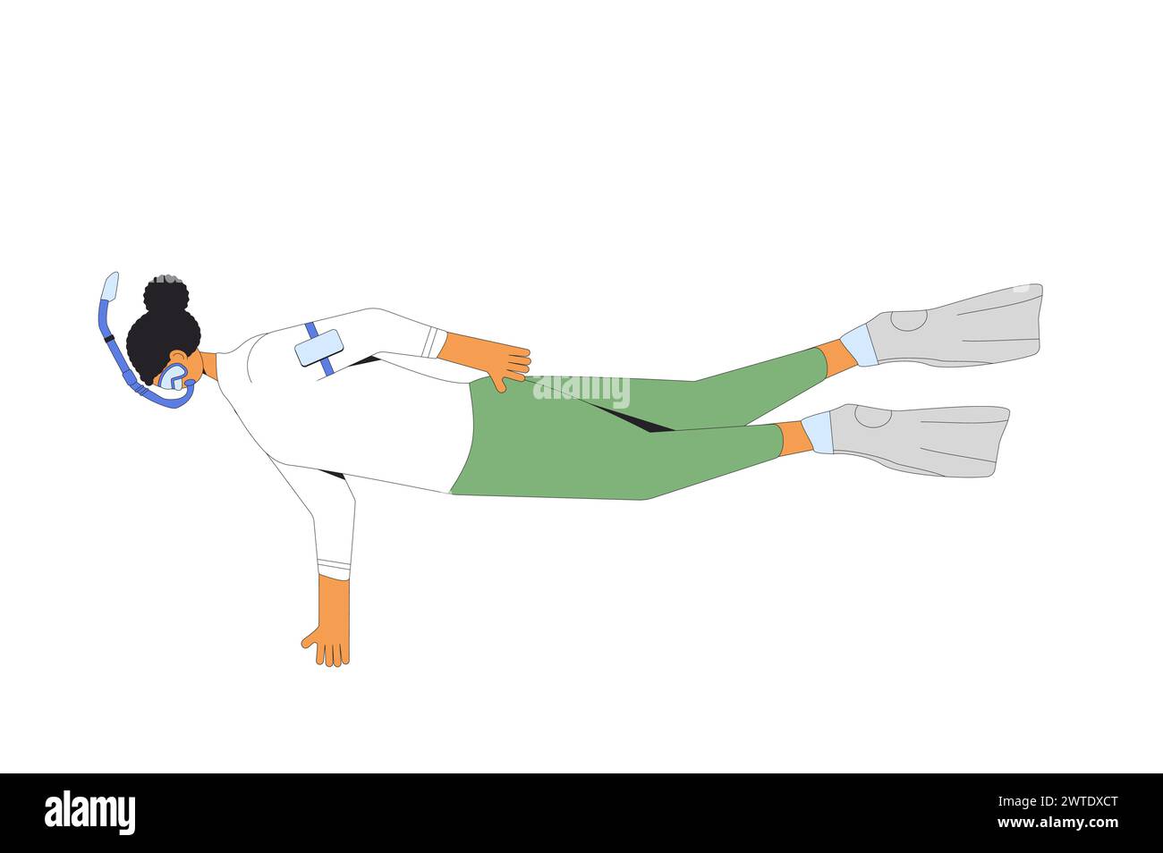 Diver woman swimming in water suits, oxygen masks and equipment for ...