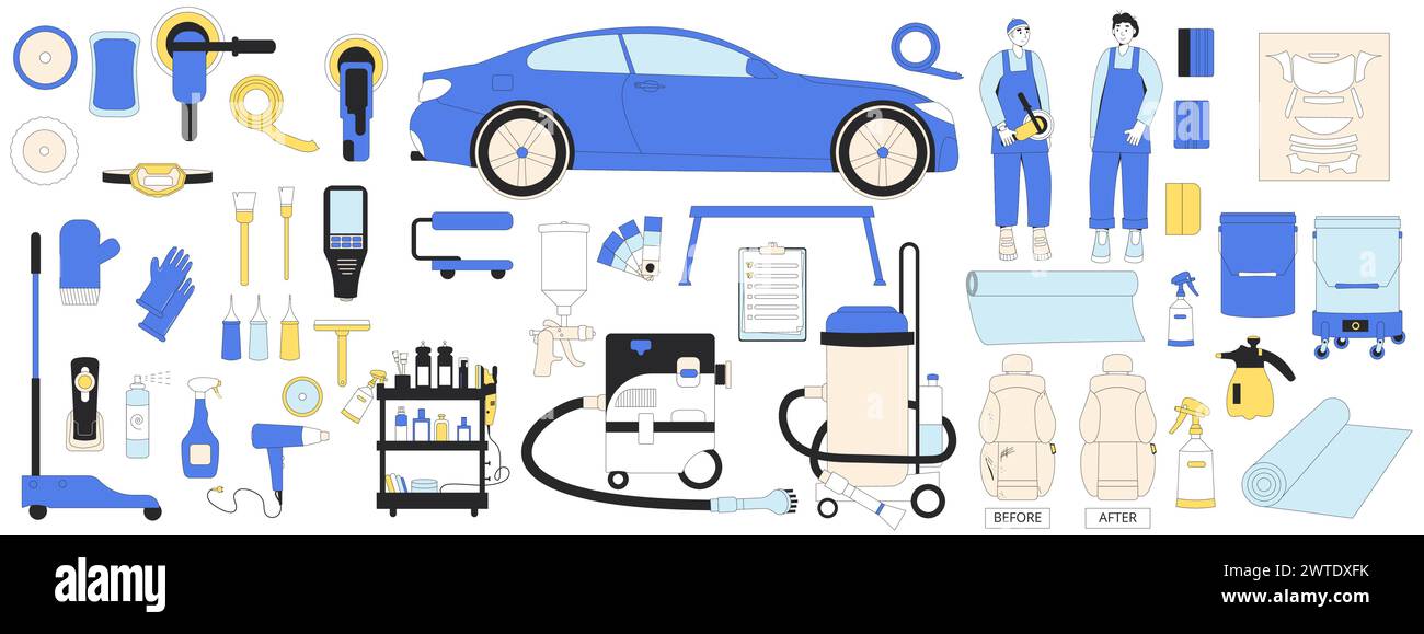 Car body cleaning Stock Vector Images - Alamy