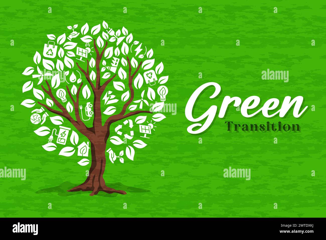 Eco Green Icons Tree Ecology And Nature Green Icons Set Vector Stock