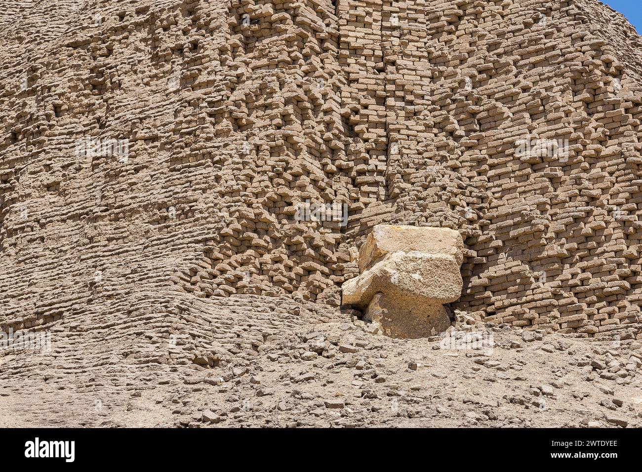 Egypt, Fayum region, El Lahun, pyramid of Sesostris II, bricks ...
