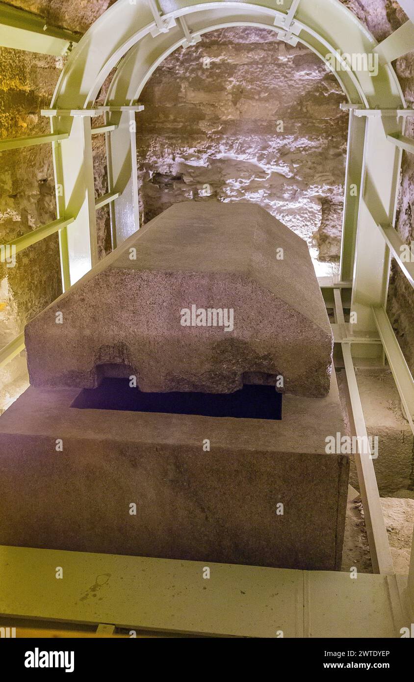 Egypt, Saqqara, Serapeum necropolis : An Apis bull sarcophagus ...