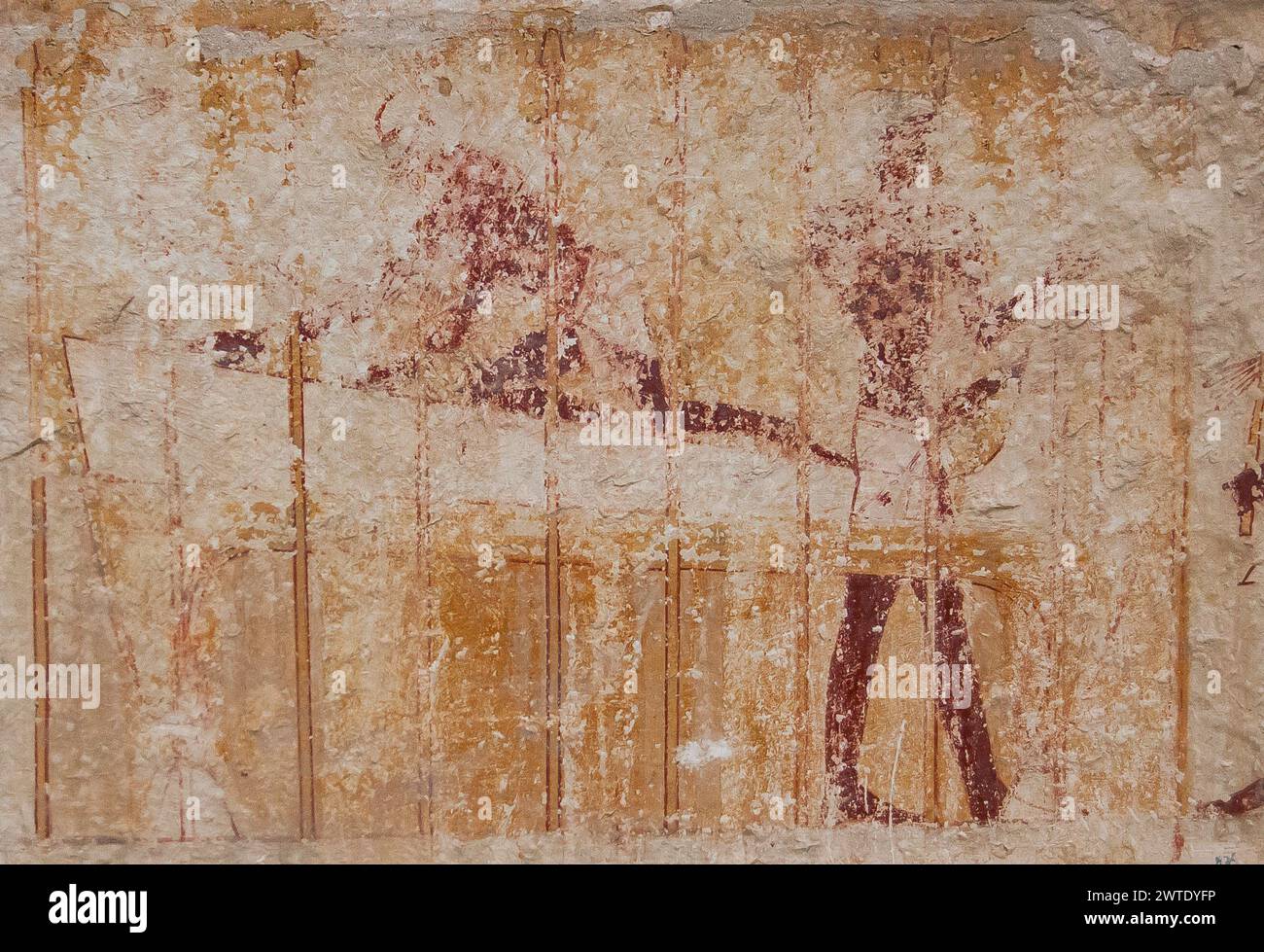Egypt, Saqqara, near Unas causeway, Inefert mastaba : Building a bed ...