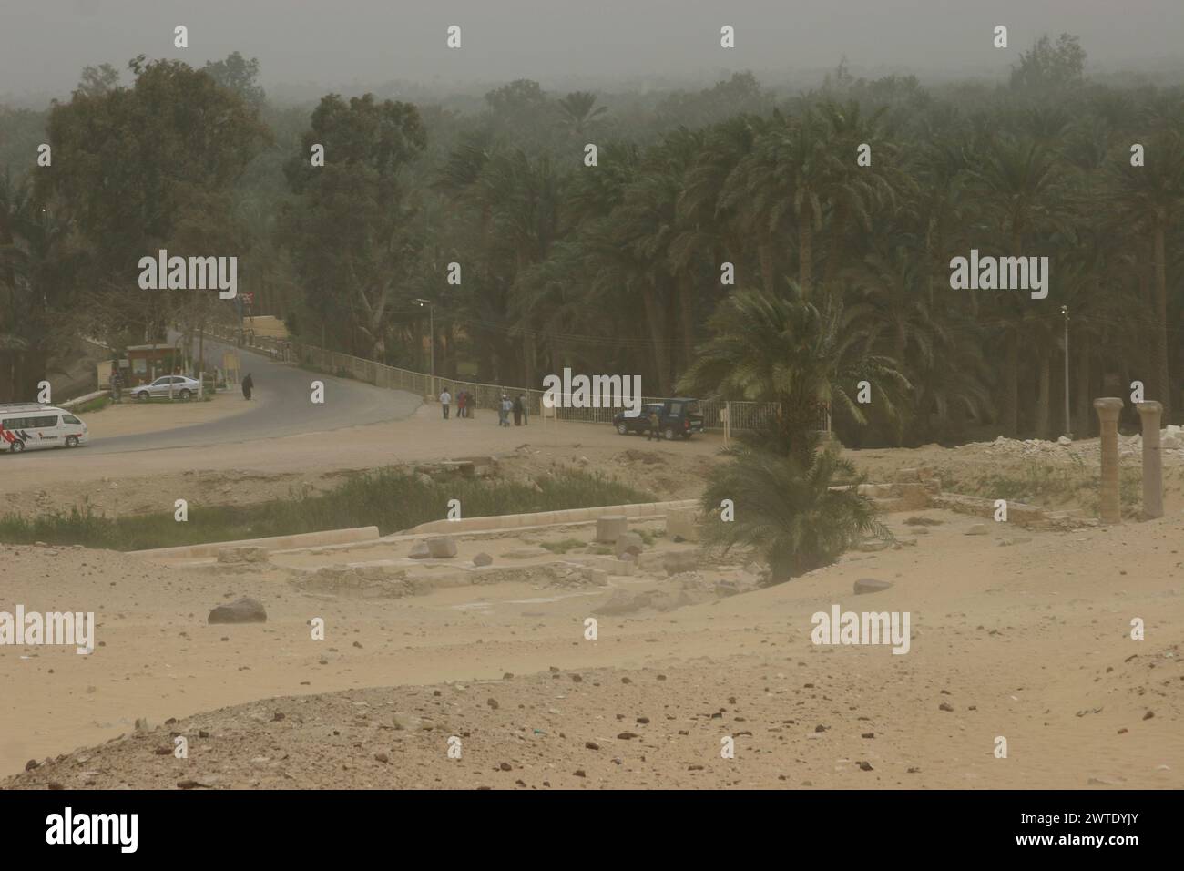 Egypt, Saqqara, the end of the Unas causeway, and the Unas valley ...