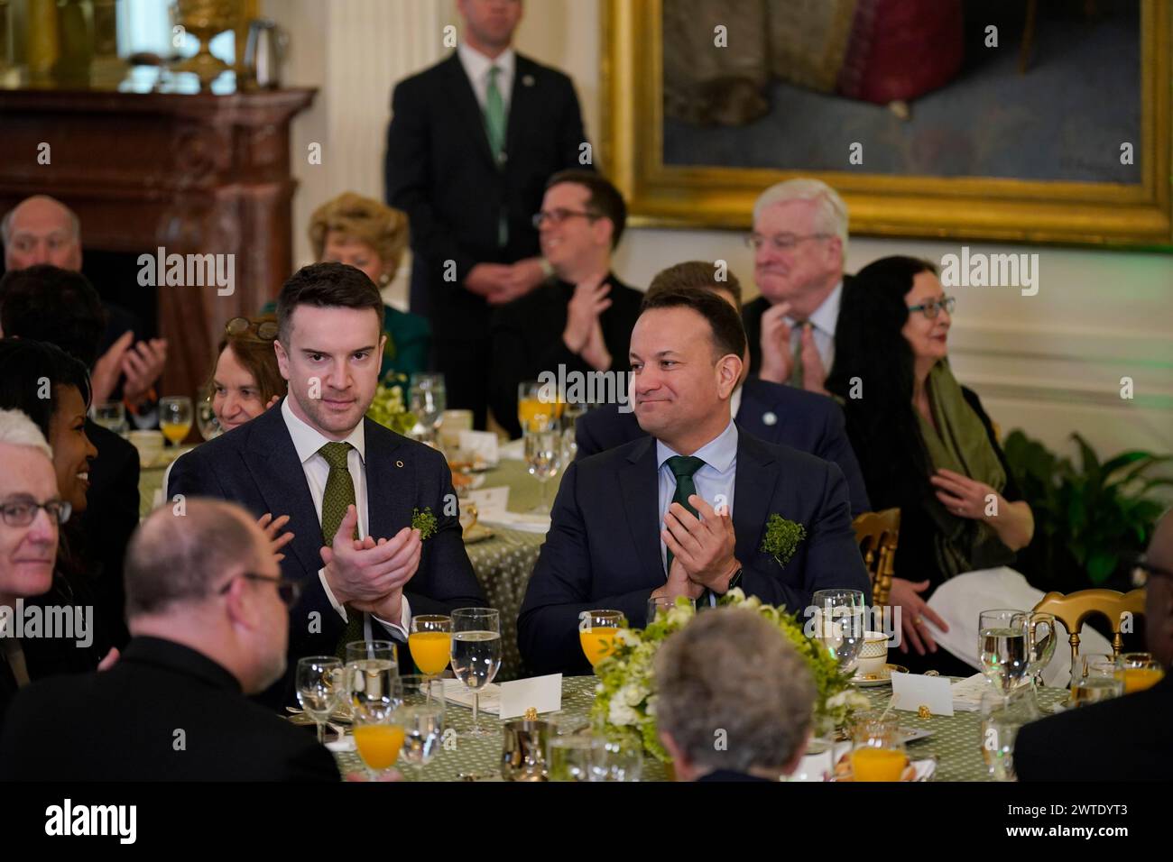Taoiseach Leo Varadkar and partner Matt Barrett during the St Patrick's ...