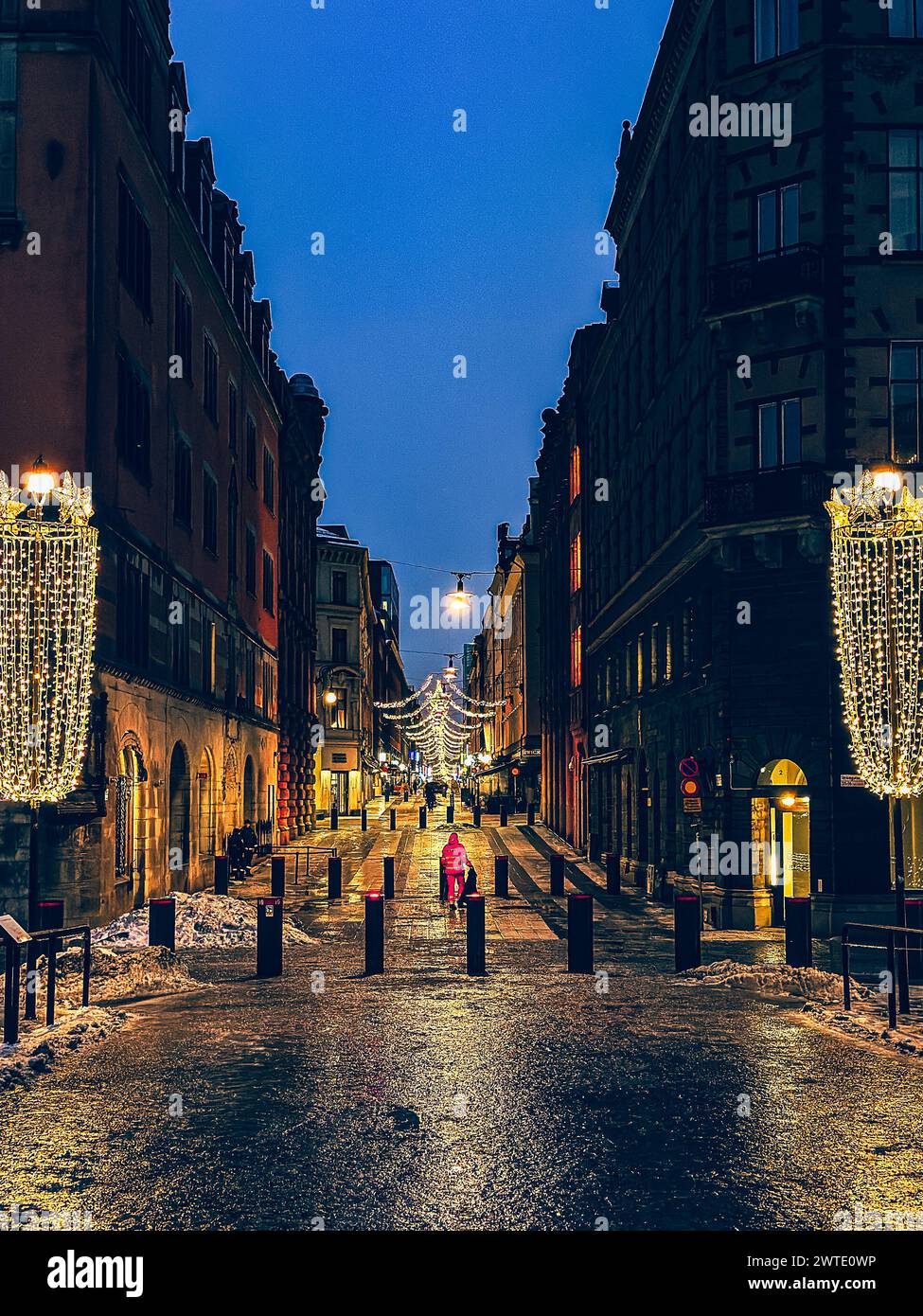 View of Stockholm old town center, Gamla Stan with 17th- and 18th ...