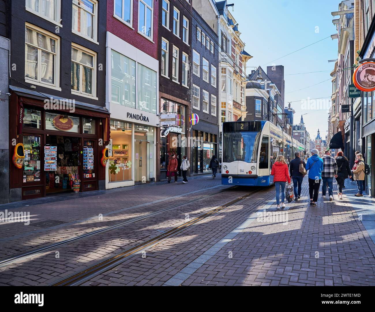 Streetcar line number 2 in Amsterdam city center Stock Photo - Alamy