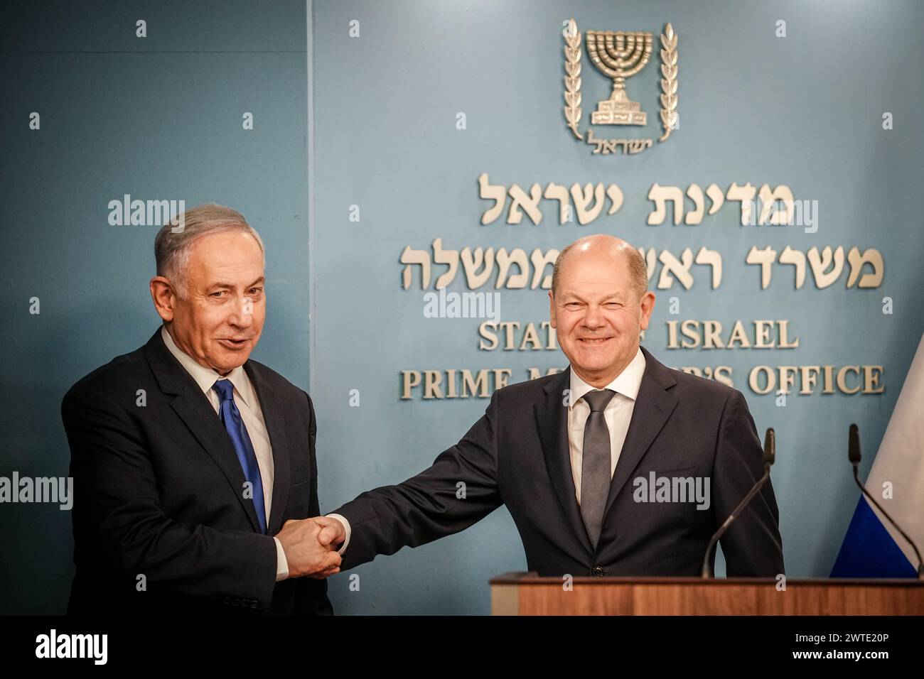 Jerusalem, Israel. 17th Mar, 2024. Federal Chancellor Olaf Scholz (SPD ...
