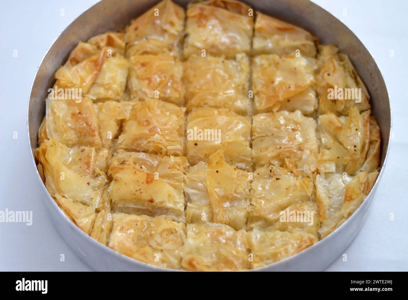 tray of baklava, a sweet middle eastern dessert stuffed with nuts ...
