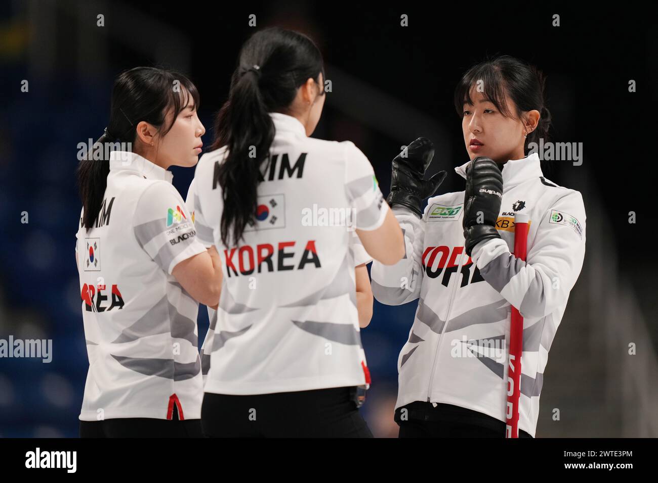 Sydney, Canada. 17th Mar, 2024. South Korea's skip Eunji Gim, right ...