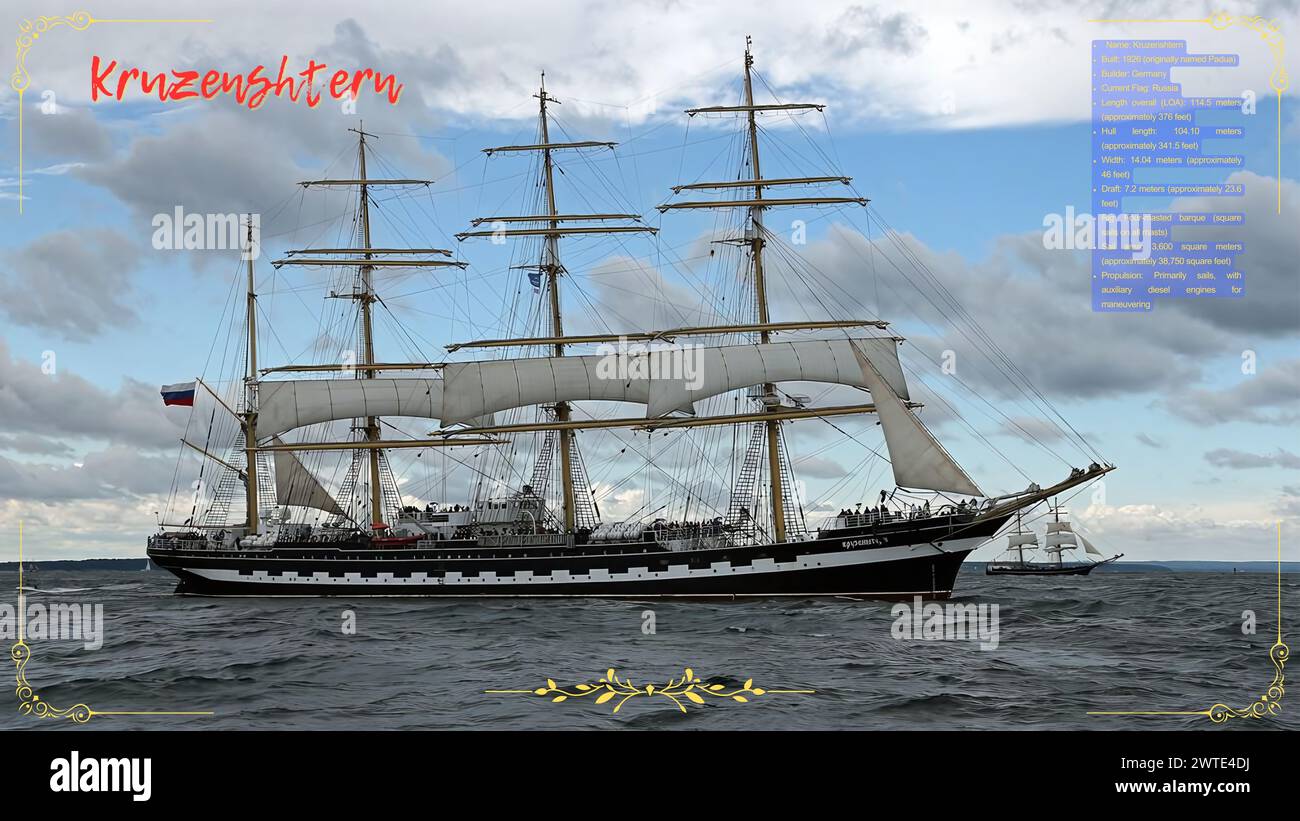 11 June Kruzenshtern (4 250 GT Stock Photo - Alamy