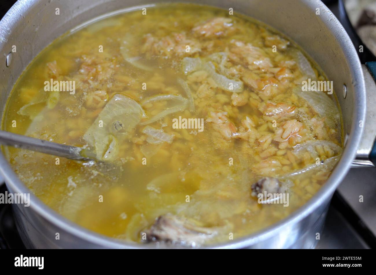 Middle Eastern Orzo Pasta Egyptian soup also known as Shorbet Lesan El ...