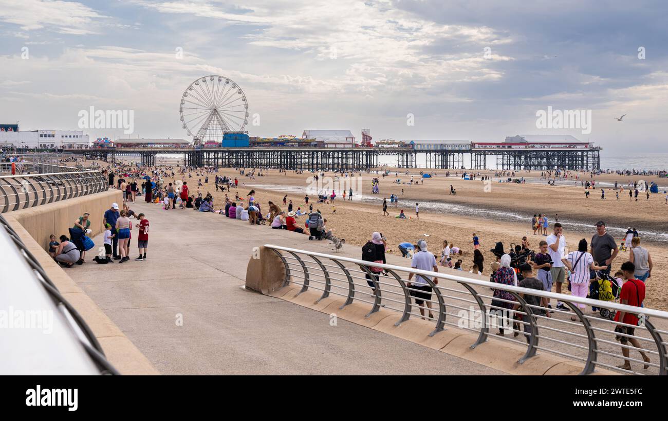 Blackpool Promenade facing Central Pier Stock Photo - Alamy