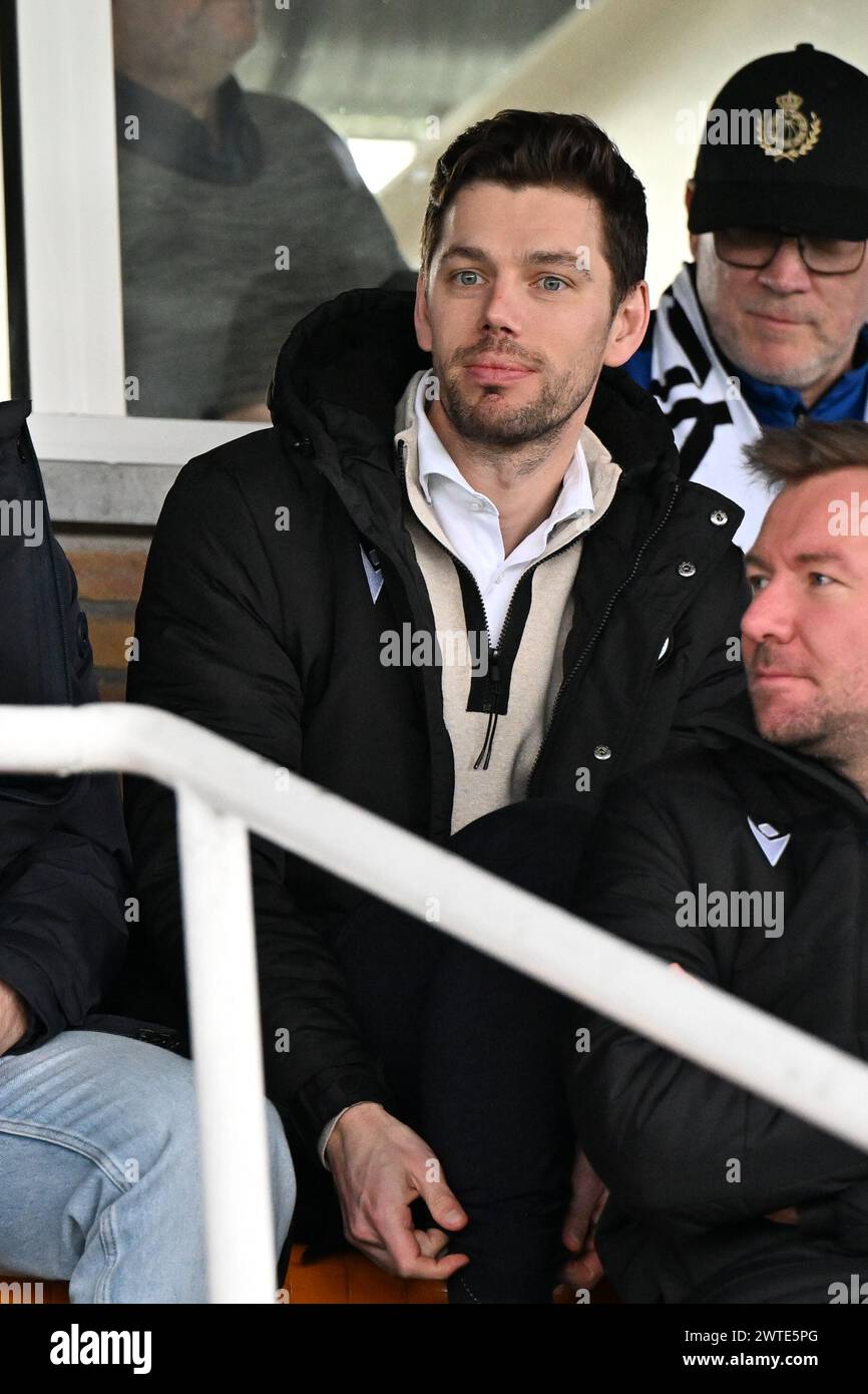 Aalter, Belgium. 16th Mar, 2024. Guilian Preud'homme of Club Brugge ...