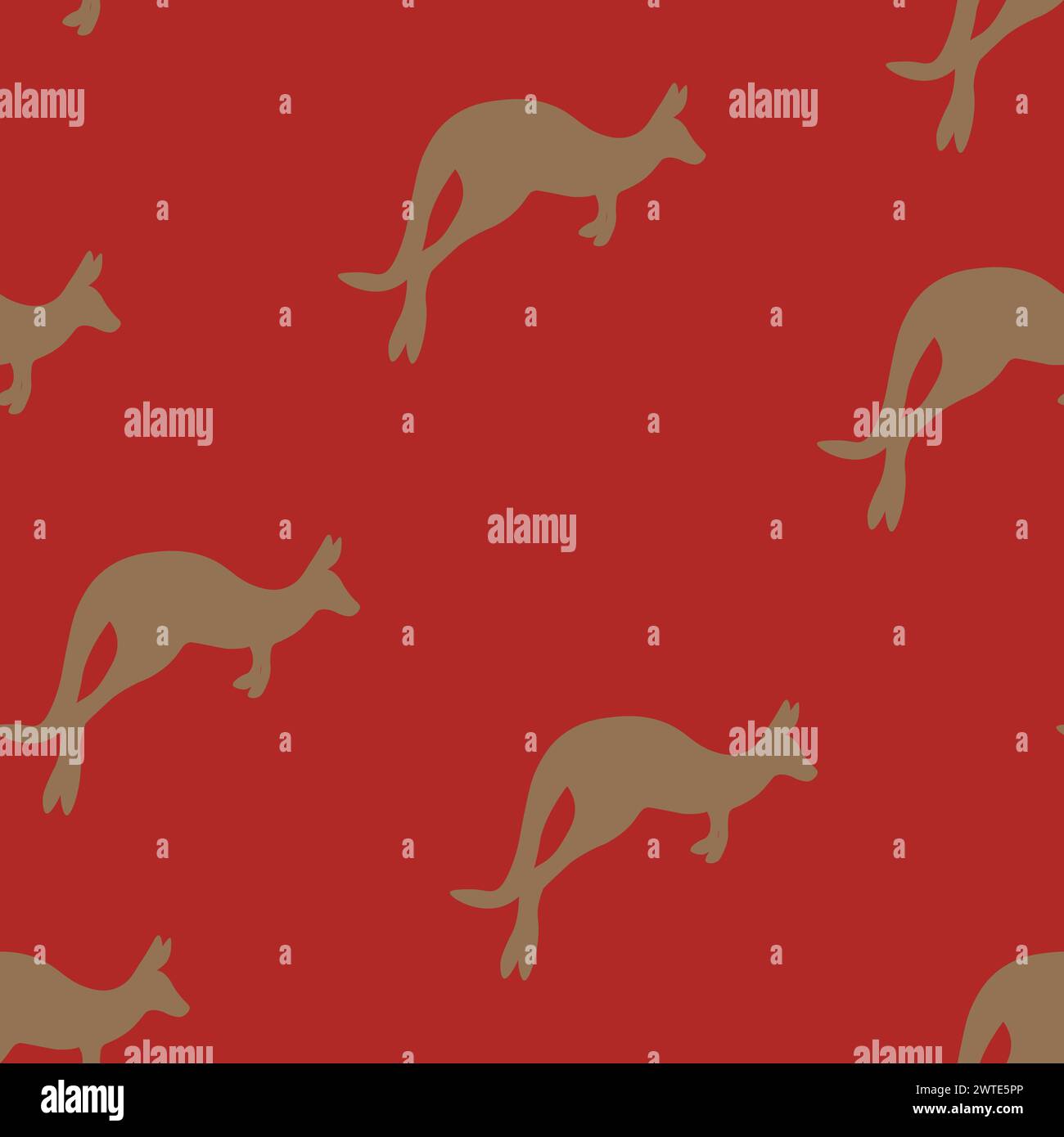Seamless pattern with Kangaroo silhouette on color background. Vector ...