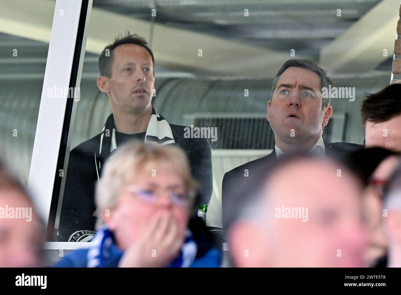 Aalter, Belgium. 16th Mar, 2024. Bob Madou and Vincent Mannaert of Club ...