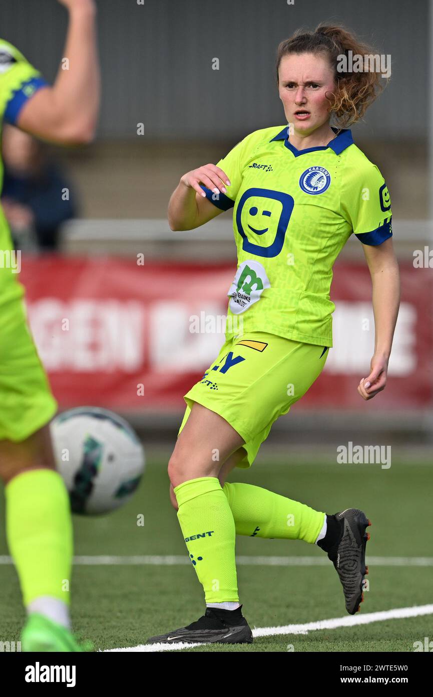 Aalter, Belgium. 16th Mar, 2024. Emma Van Britsom (8) of AA Gent ...