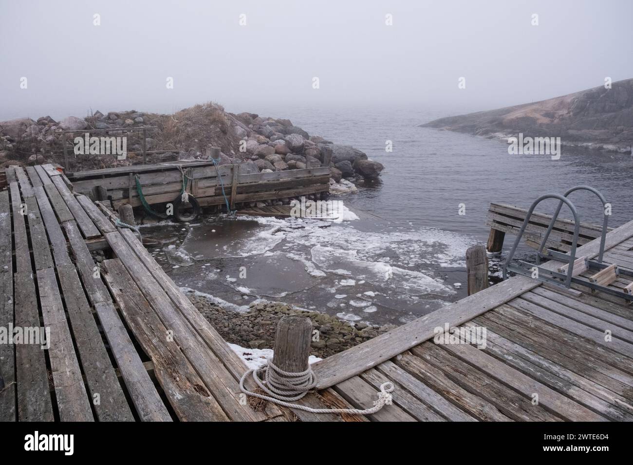 JURMO, REMOTE BALTIC SEA ISLAND, IN FREEZING FOG: A foggy winter day in ...
